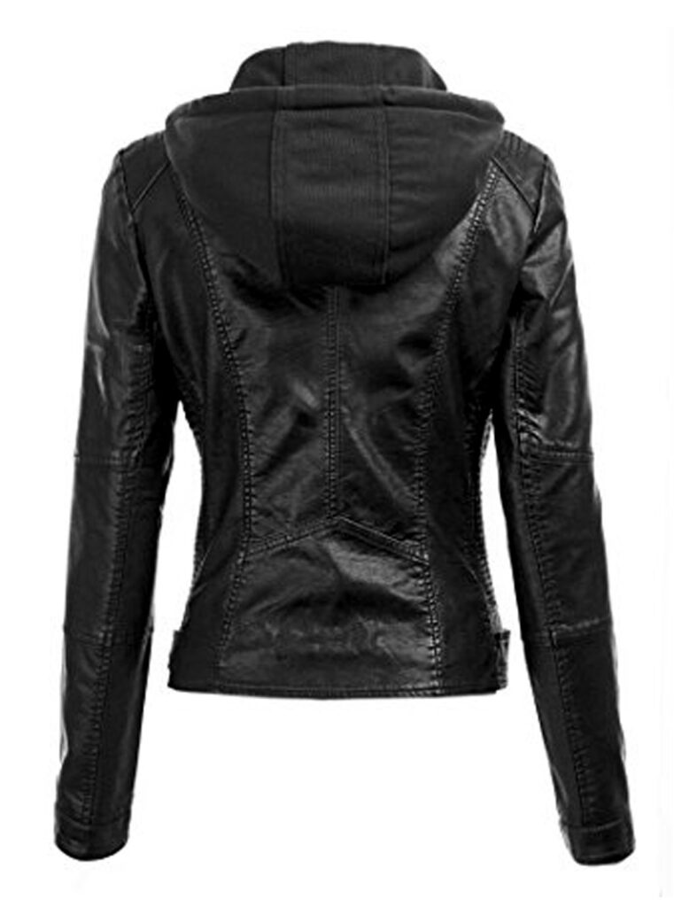 Women Hooded Leather Jacket Stylish Designer Collection