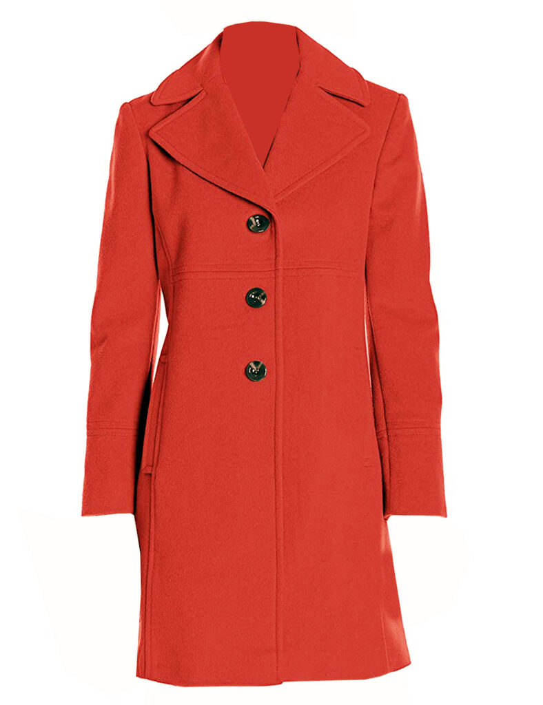 Red Women Wool Coat Stylish Winter Wear Casual Wear